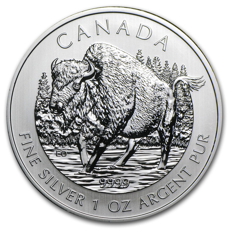 Silver Canadian Wildlife Series Bison Coin 2013 - 1 oz | Silver Bullion ...